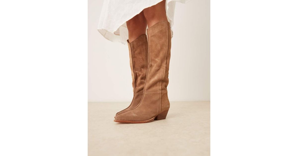 Free People Sway Low Slouch Boot in Brown | Lyst UK