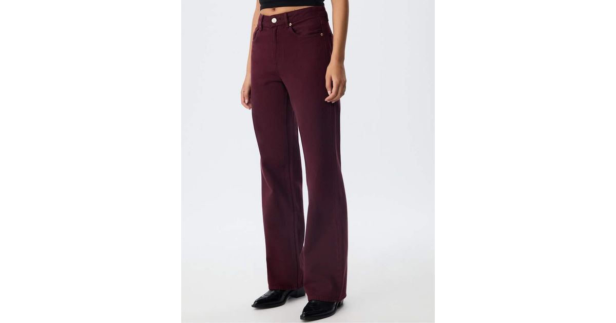 Stradivarius D92 Straight Wide-leg Jeans in Purple | Lyst UK