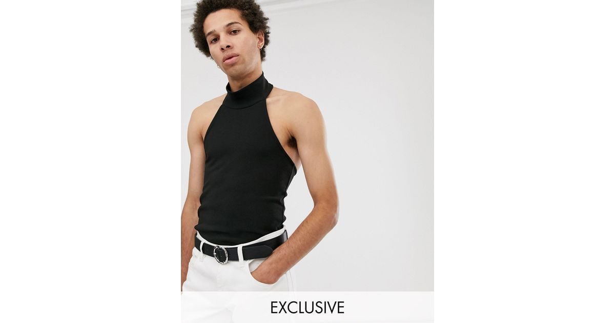 Reclaimed (vintage) Halter Neck Top in Black for Men | Lyst