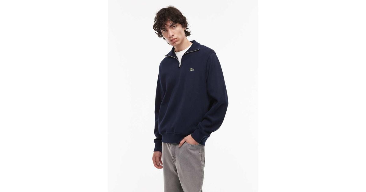 Lacoste Quarter Zip Sweatshirt in Blue for Men | Lyst UK