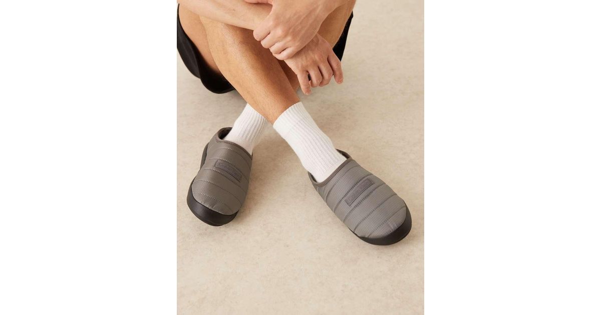Calvin Klein Ripstop Puffer Slippers in Brown for Men | Lyst UK