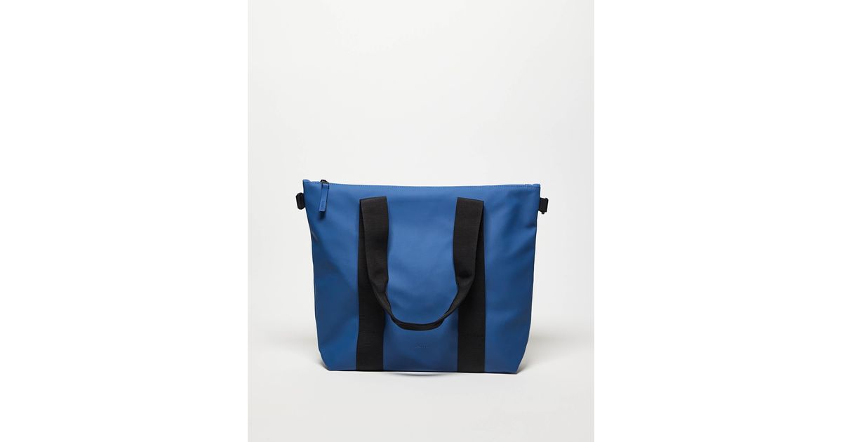 Rains Tote Bag Mini With Tonal Logo in Blue | Lyst