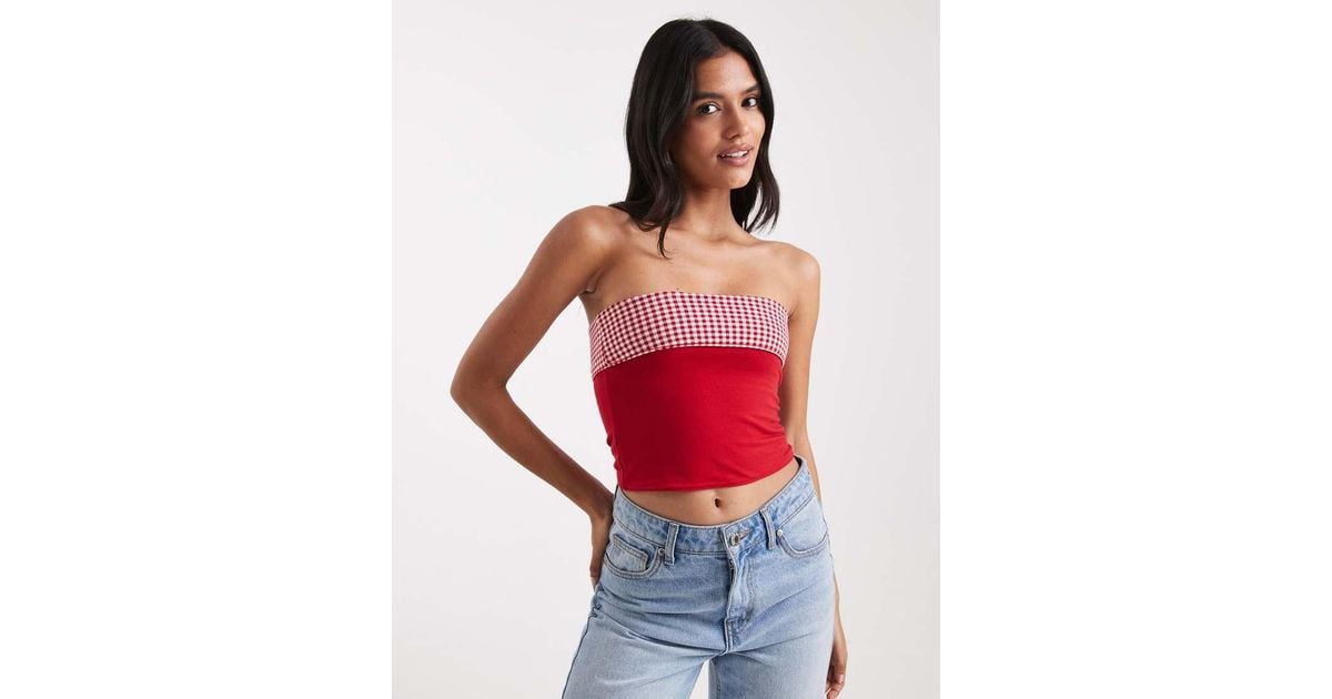 Hollister Foldover Reversible Tube Top in Red | Lyst UK