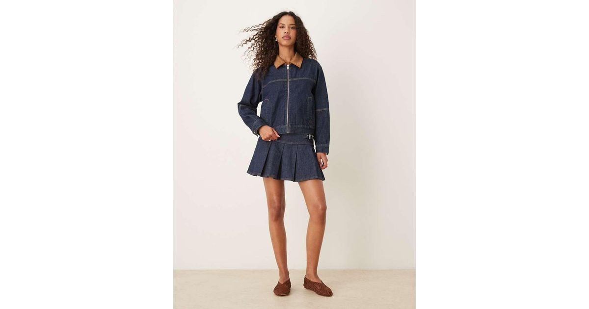 Abercrombie & Fitch Denim Contrast Collar Barn Jacket in Blue | Lyst UK