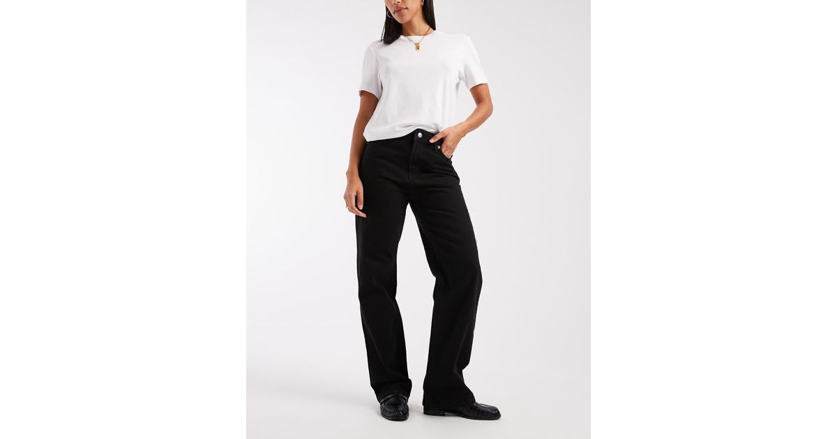 Calvin Klein Signature 90S Straight Jeans in Black | Lyst UK