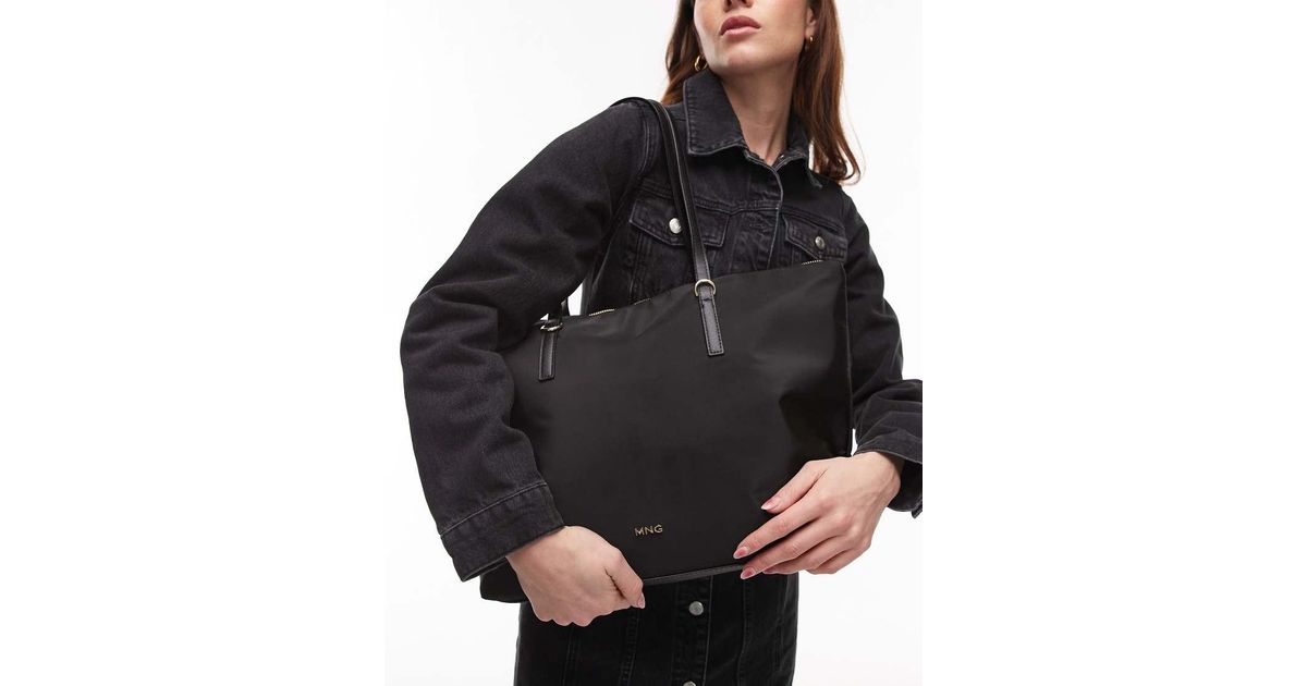 Mango Classic Tote Bag in Black | Lyst UK