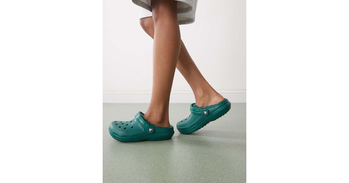 Crocs™ Unisex Classic Fleece Lined Clog in Green | Lyst UK