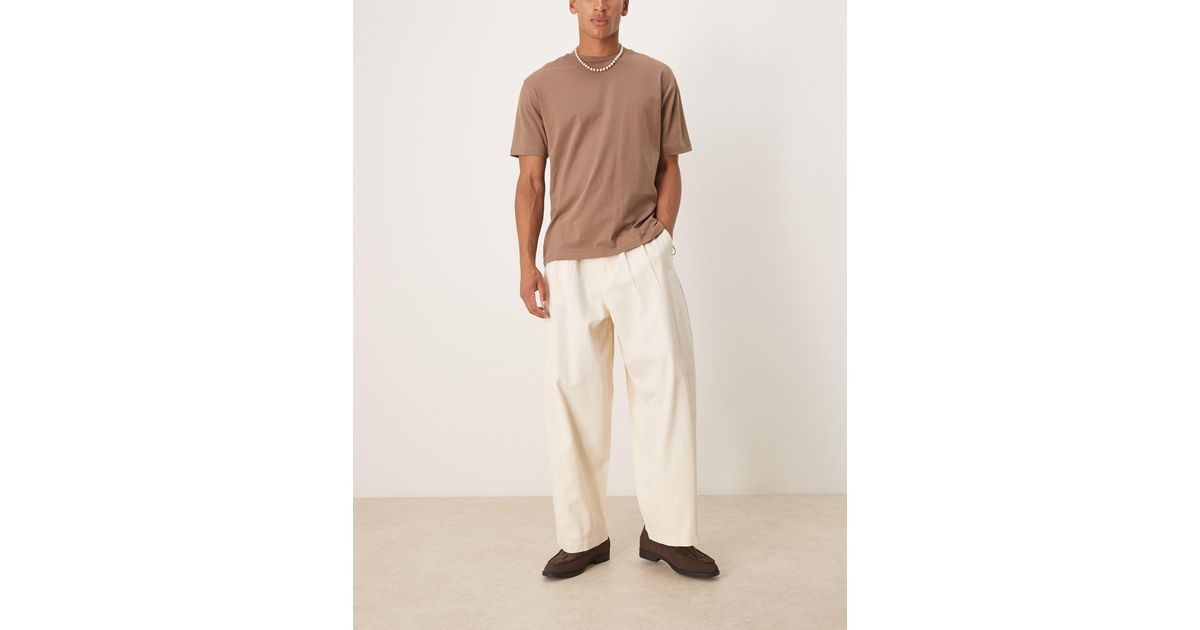 ASOS Oversized baggy Pants in Natural for Men | Lyst