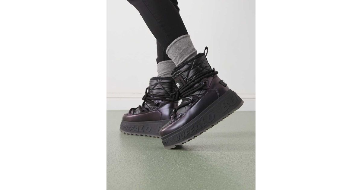 Buffalo Eliza Snow Boots in Black | Lyst UK