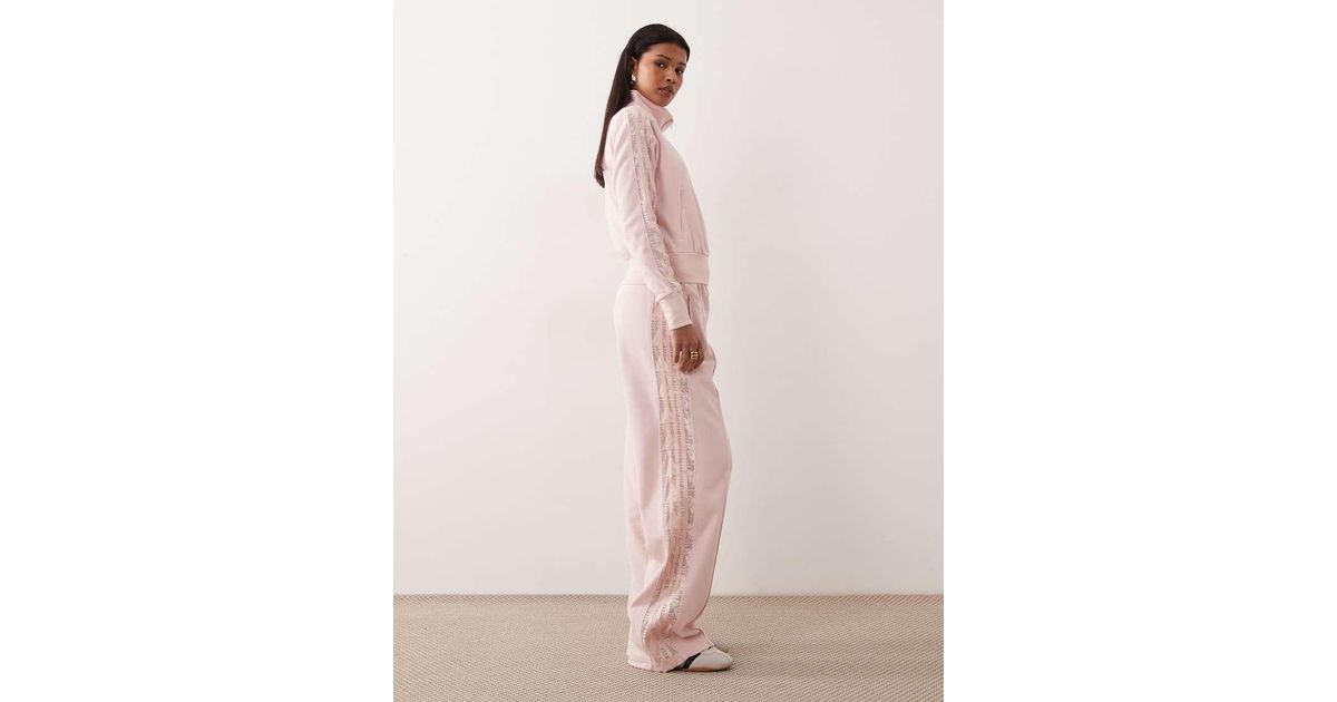 adidas Originals Firebird Lace Sweatpants in Pink | Lyst UK
