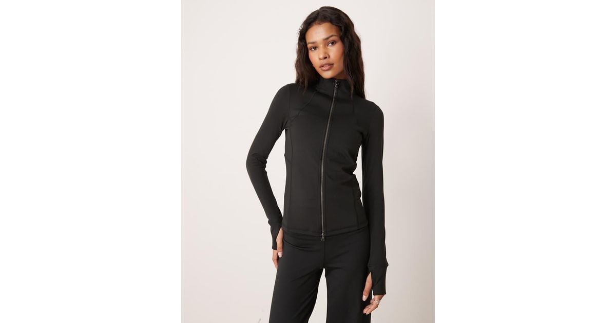 Hollister Gilly Hicks High Neck Snatched Waist Jacket Co-Ord in Black ...