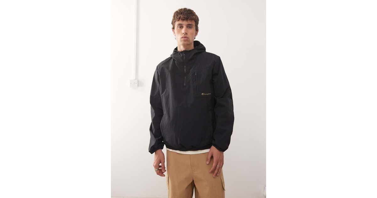 Champion Hooded Quarter Zip Jacket in Blue for Men | Lyst UK