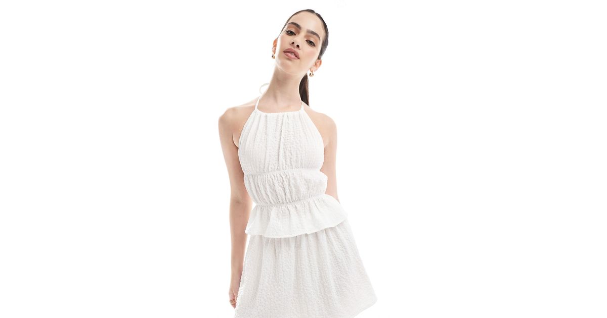 esmé studios Esmee Exclusive High Neck Halter Beach Top in White | Lyst