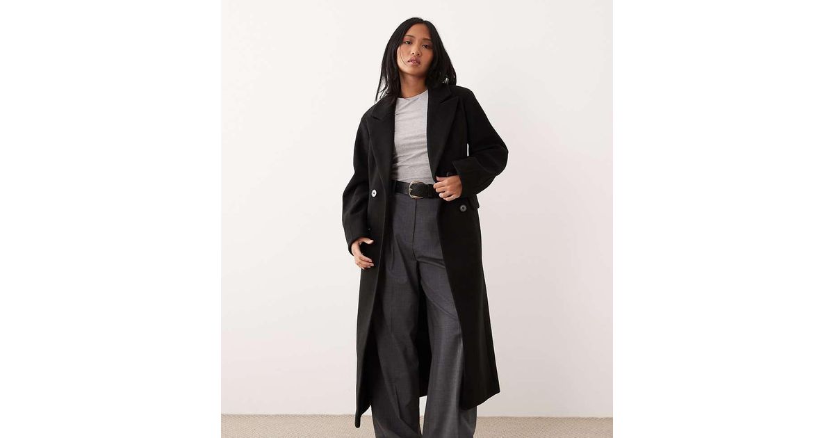 ASOS Asos Design Petite Formal Sculpted Longline Coat in Black | Lyst UK