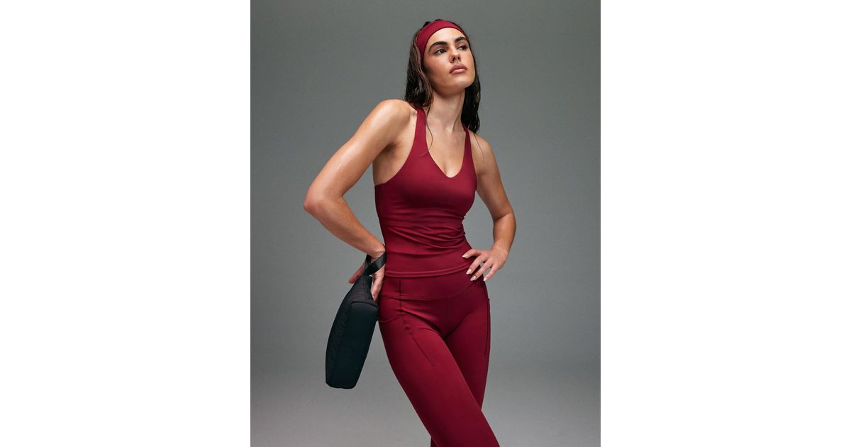 4505 Active Push Up Vest With Inner Bra in Red | Lyst