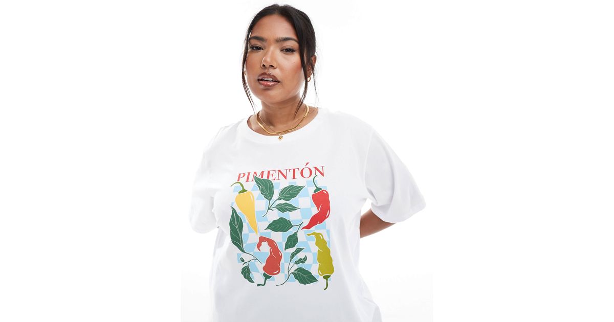 ONLY Chilli Graphic Oversized T-shirt in White | Lyst