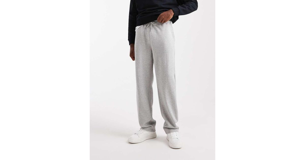 ASOS Straight Leg jogger With Side Pipping in Grey for Men | Lyst UK