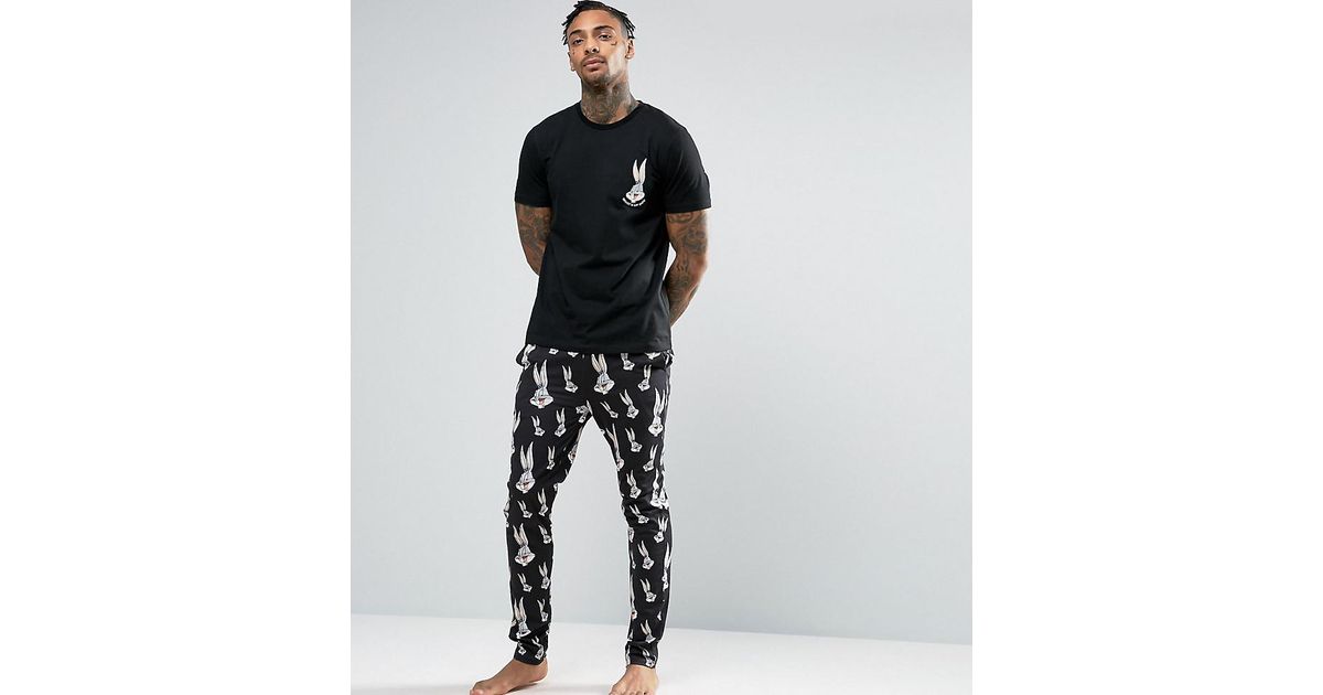 ASOS Bugs Bunny Pyjama Set in Black for Men | Lyst Canada