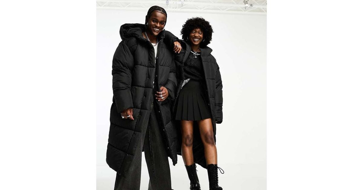 Collusion Maxi Puffer Jacket With Hood in Black | Lyst UK