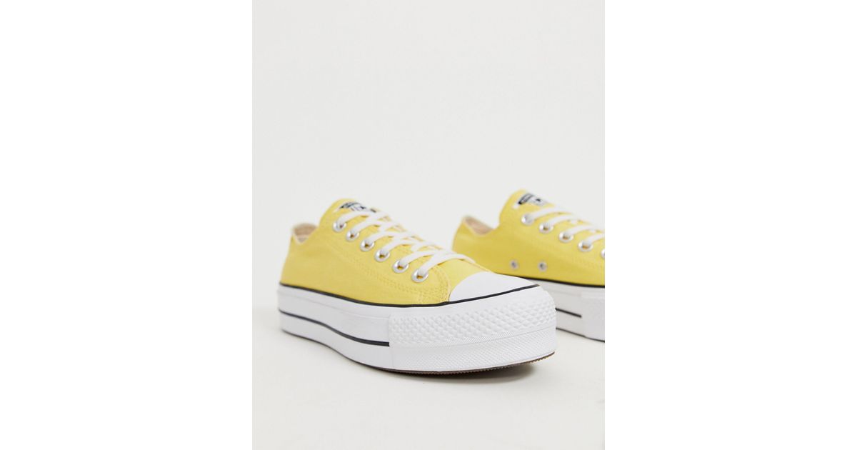 Converse Chuck Taylor All Star Lo Yellow Platform Trainers | Lyst UK
