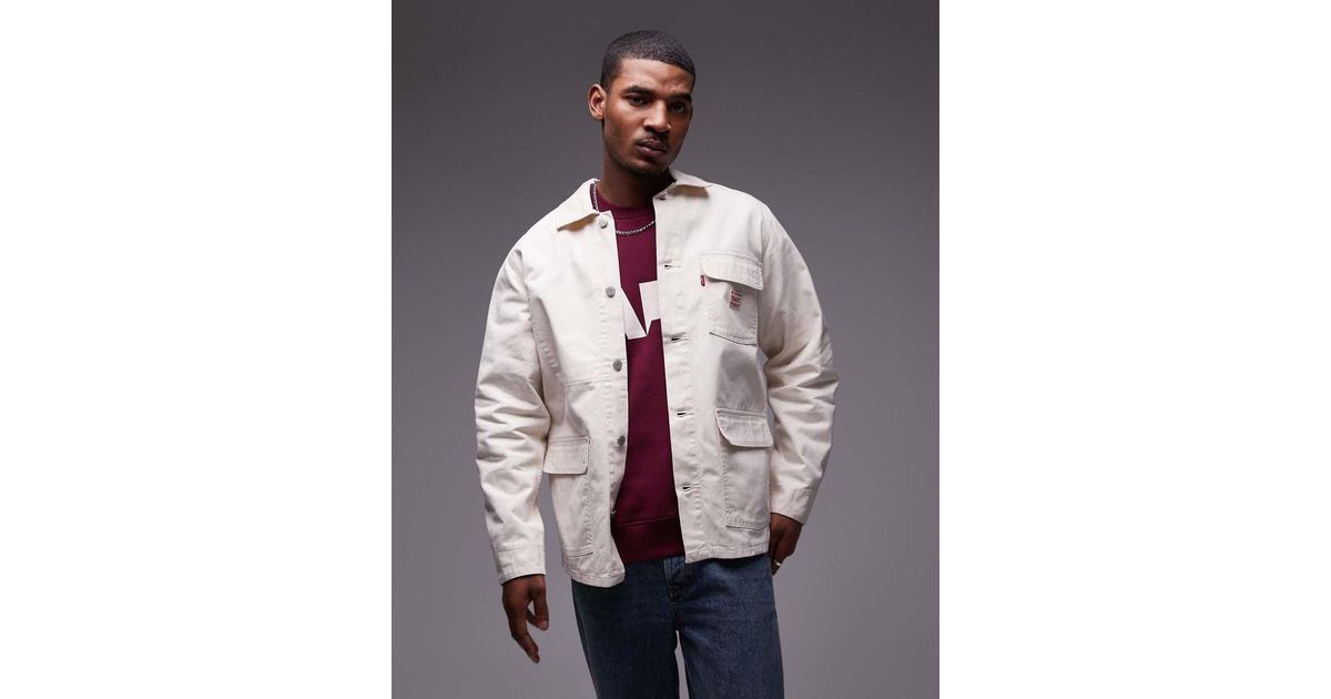 Levi's Workwear Capsule Broadway Engineer Coat in White | Lyst UK