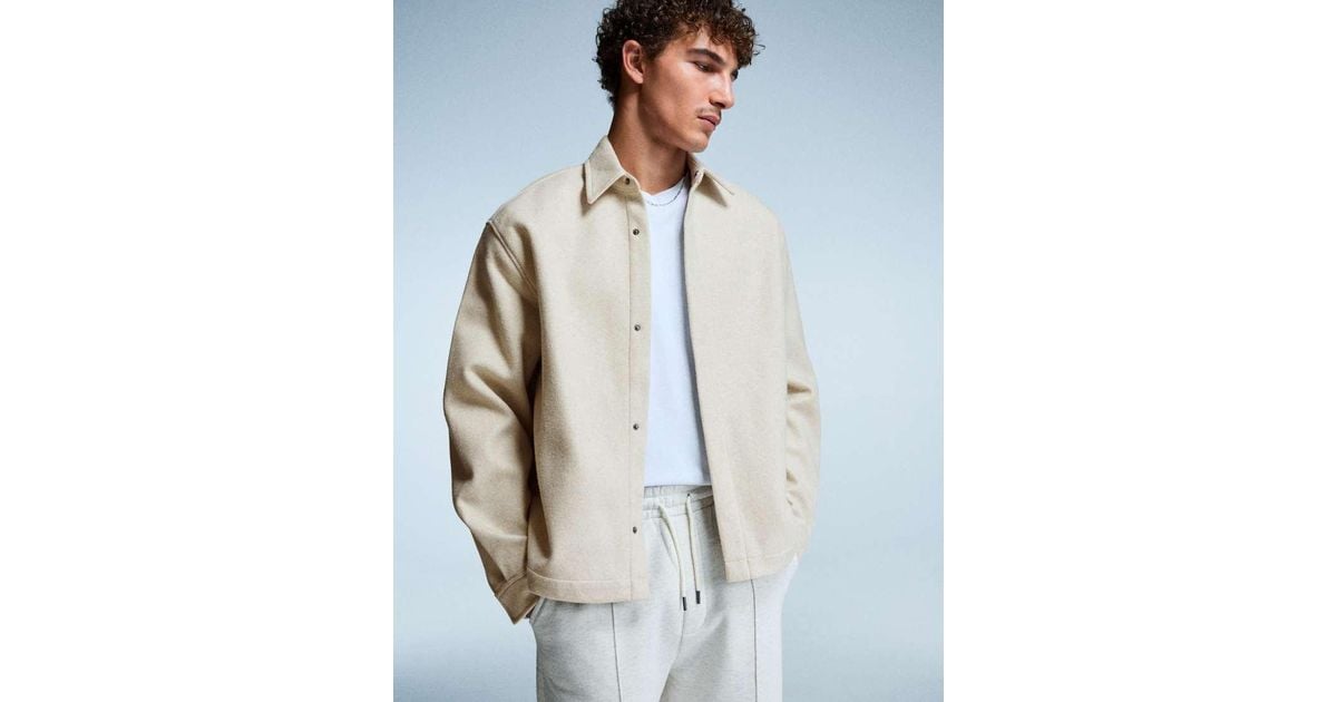 Bershka Boxy Flannel Overshirt in Blue for Men | Lyst UK