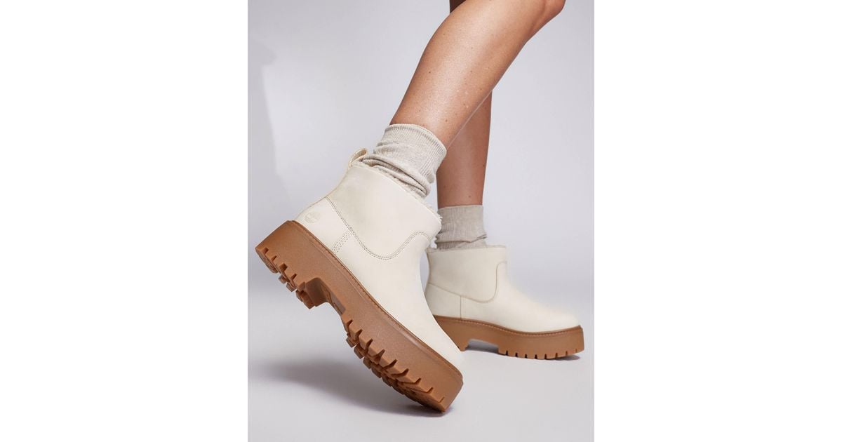 Timberland Stone Street Mid Warm Lined Boot in Gray | Lyst