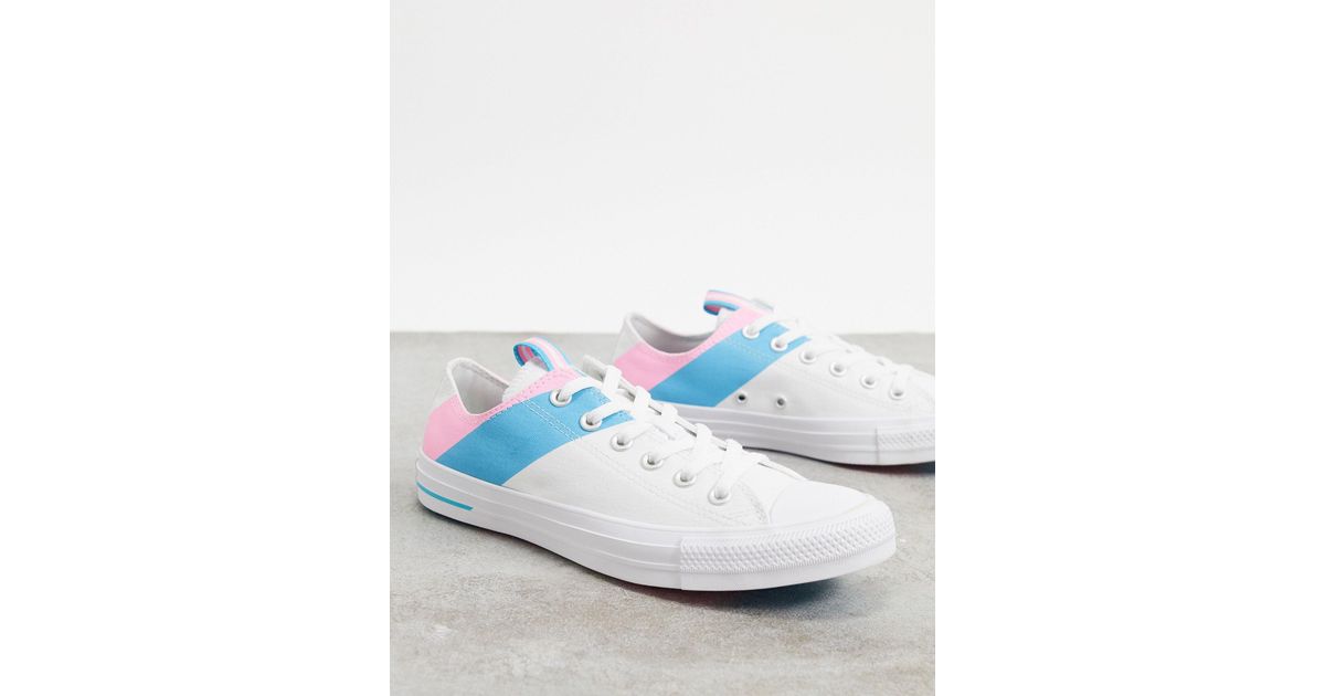 Converse Chuck Taylor All Star Ox White Pink And Blue Trans Flag ...
