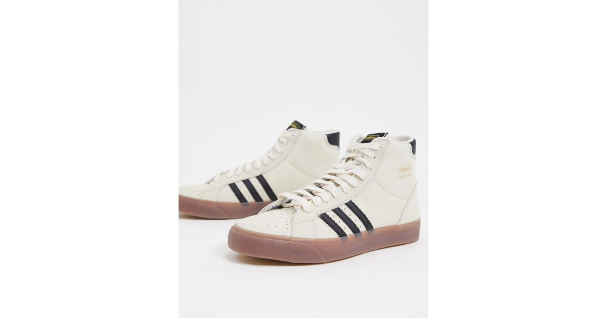 adidas Originals Profi Hi Top Trainers With Gum Sole in White for Men ...