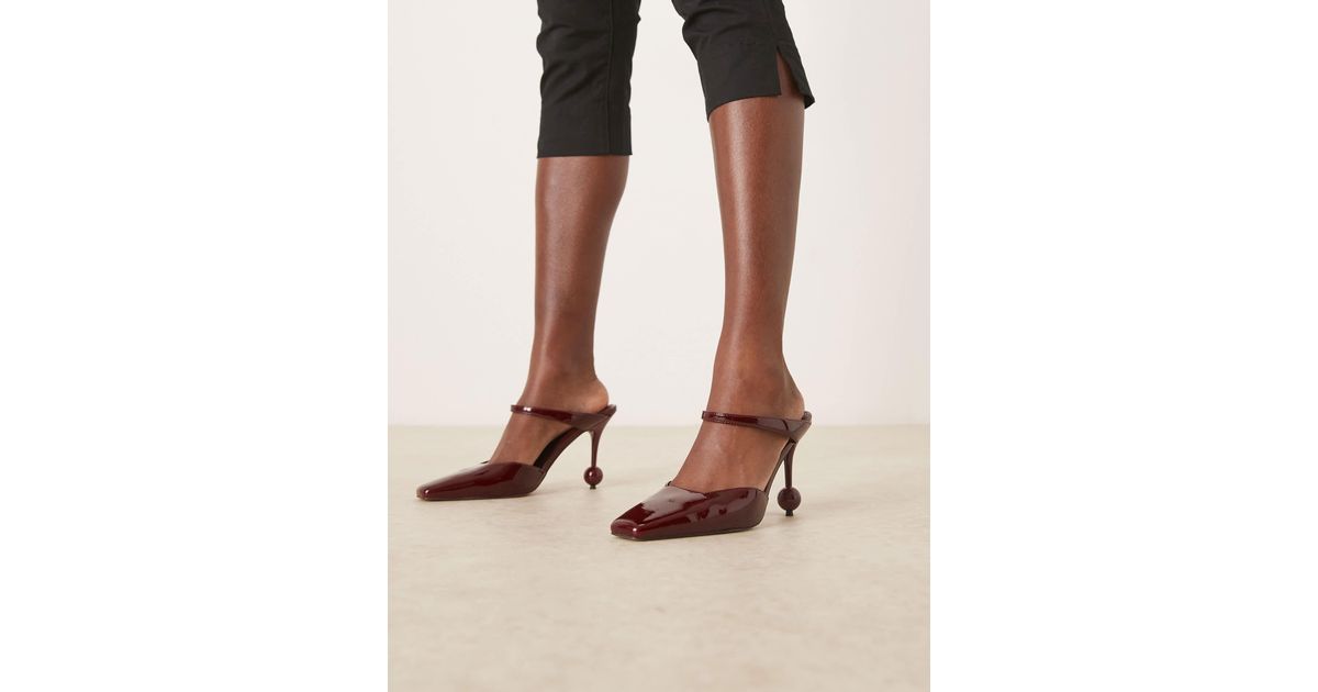 ASOS Pearl Chisel Toe Ball High Heel Shoes in Black | Lyst