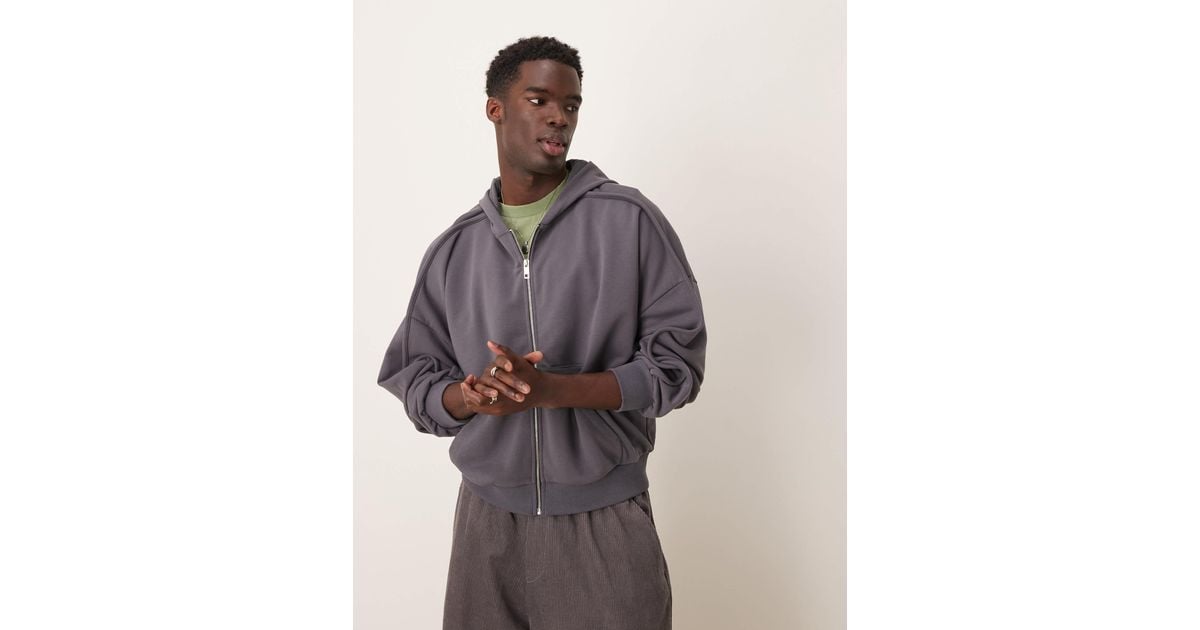 ASOS Aso Design Oversized Dropped Shoulder Boxy Hoodie With Seam ...