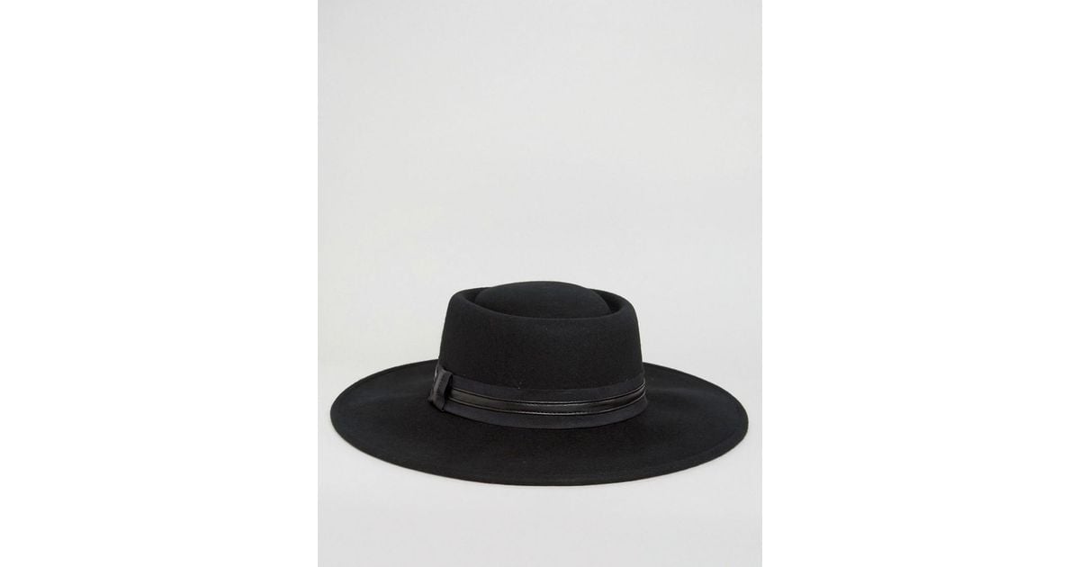 ASOS Extra Wide Brim Fedora Hat With Band in Black for Men | Lyst