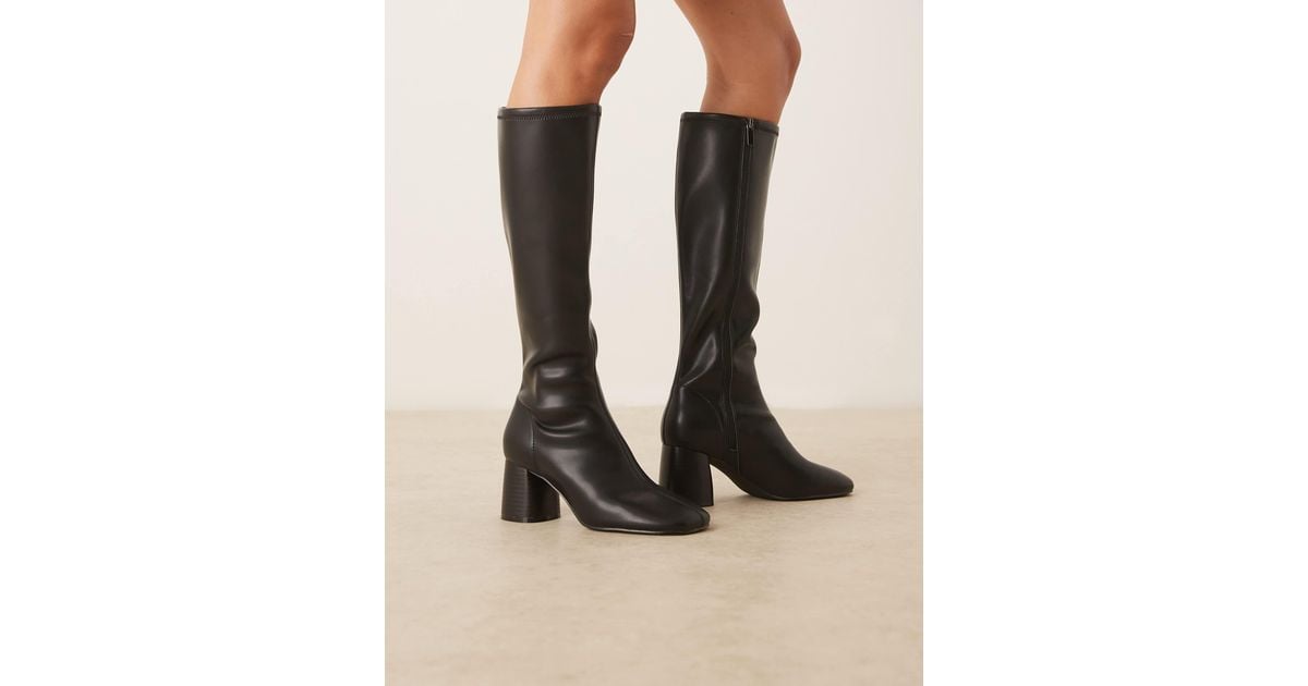 ASOS Cassidy Round Toe Knee Boots in Natural | Lyst