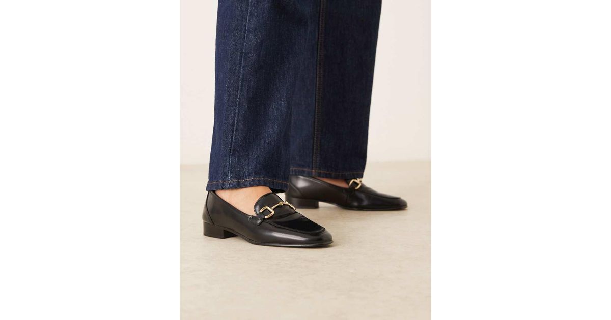 Mango Leather Snaffle Classic Loafer in Blue | Lyst UK