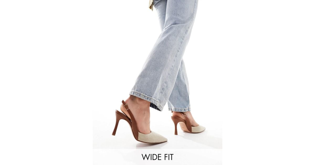 ASOS Wide Fit Samber 2 Slingback Stiletto Heels in Blue | Lyst