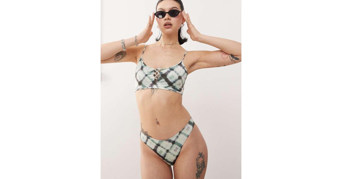 Monki Mix And Match Triangle Bikini Brief in Natural | Lyst UK