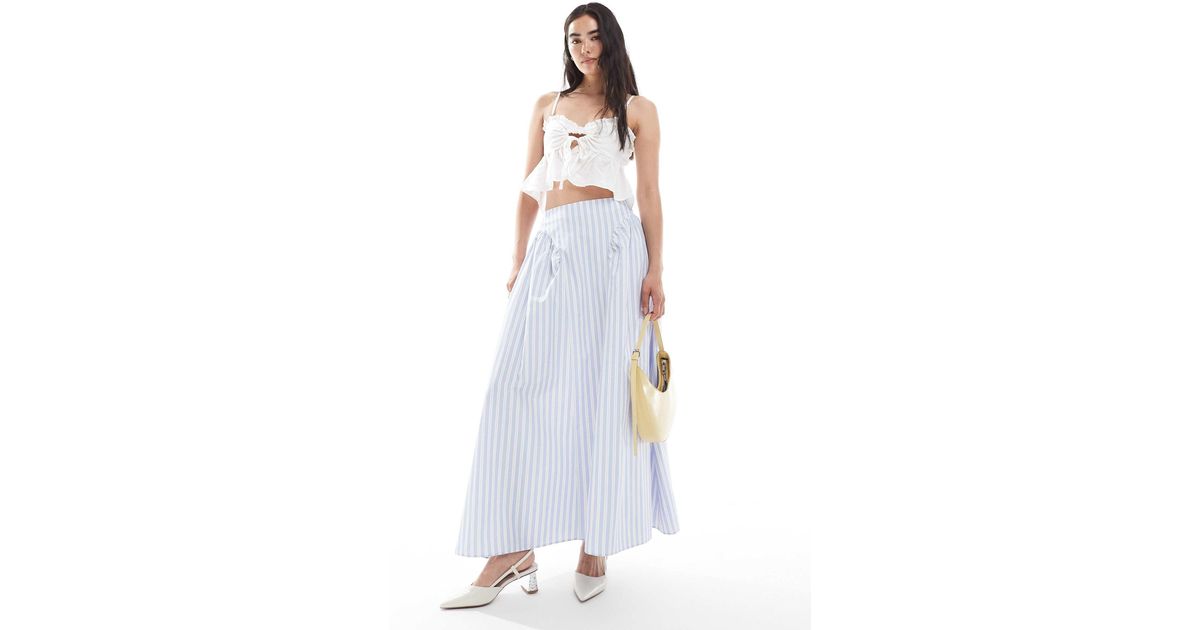 ASOS Volume And Seam Detail Maxi Skirt in White | Lyst