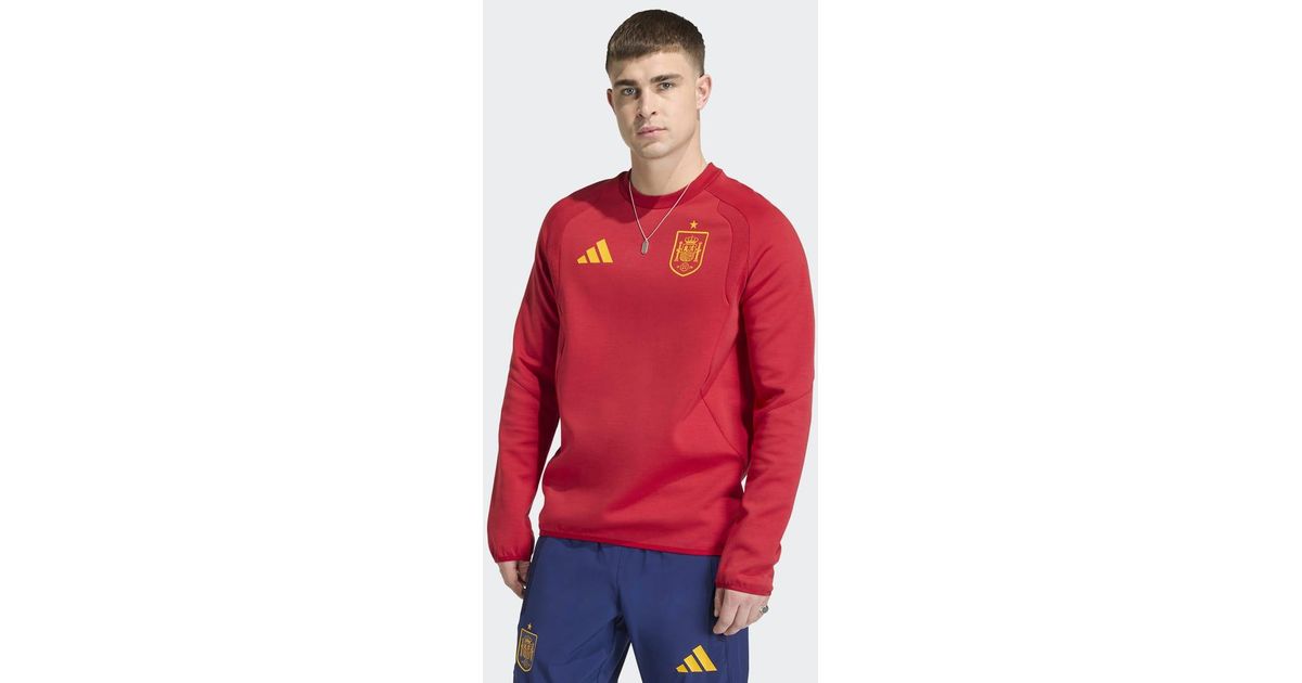 adidas Originals Spain Tiro Travel Crew Jumper in Red for Men | Lyst UK