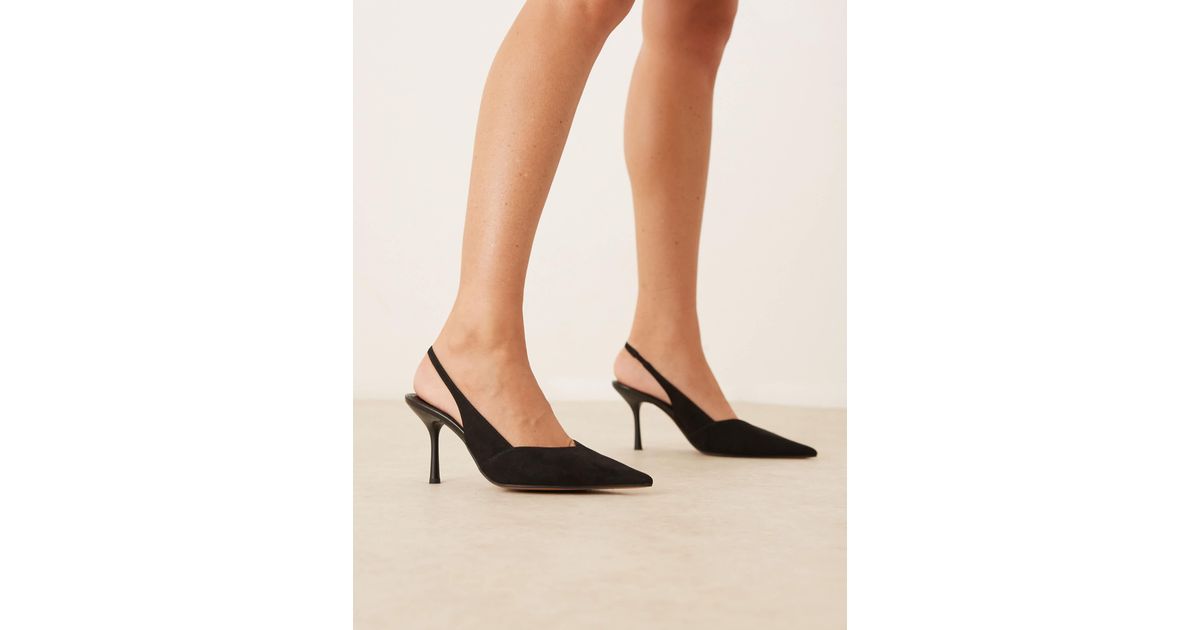 ASOS Sabrina Slingback Stiletto Heels in Black | Lyst