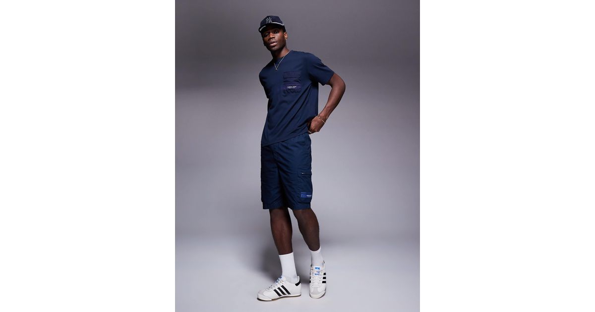 Marshall Artist Logo Seafield Cargo Shorts in Blue for Men | Lyst