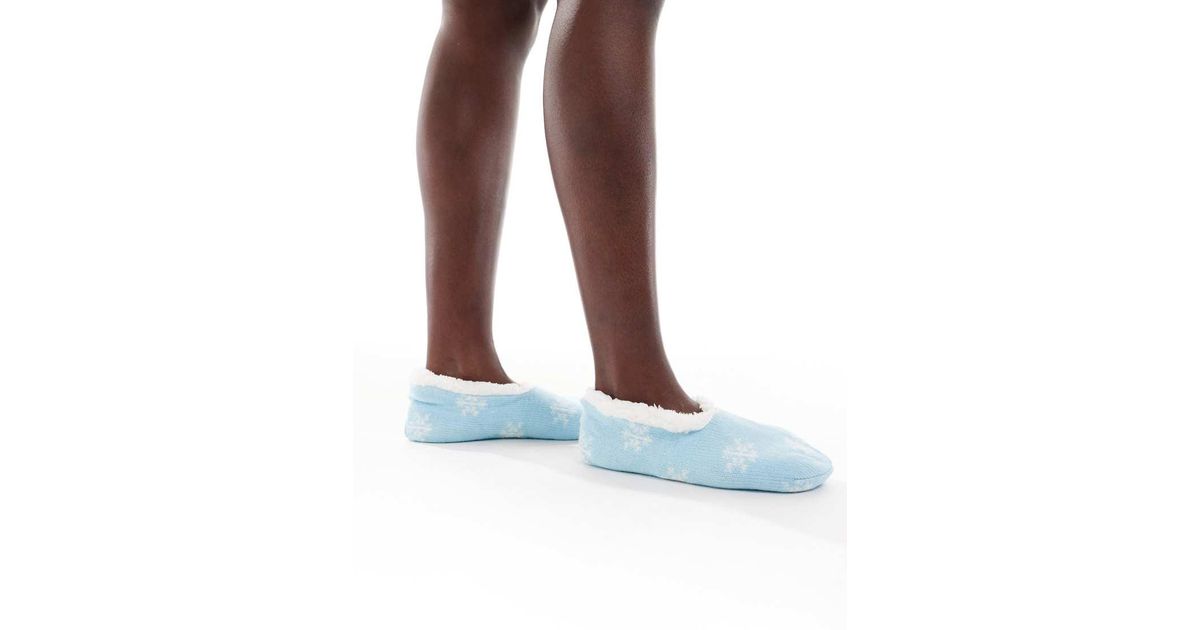 Brave Soul Fluffy Slipper Socks With Snowflake Design in Brown | Lyst UK