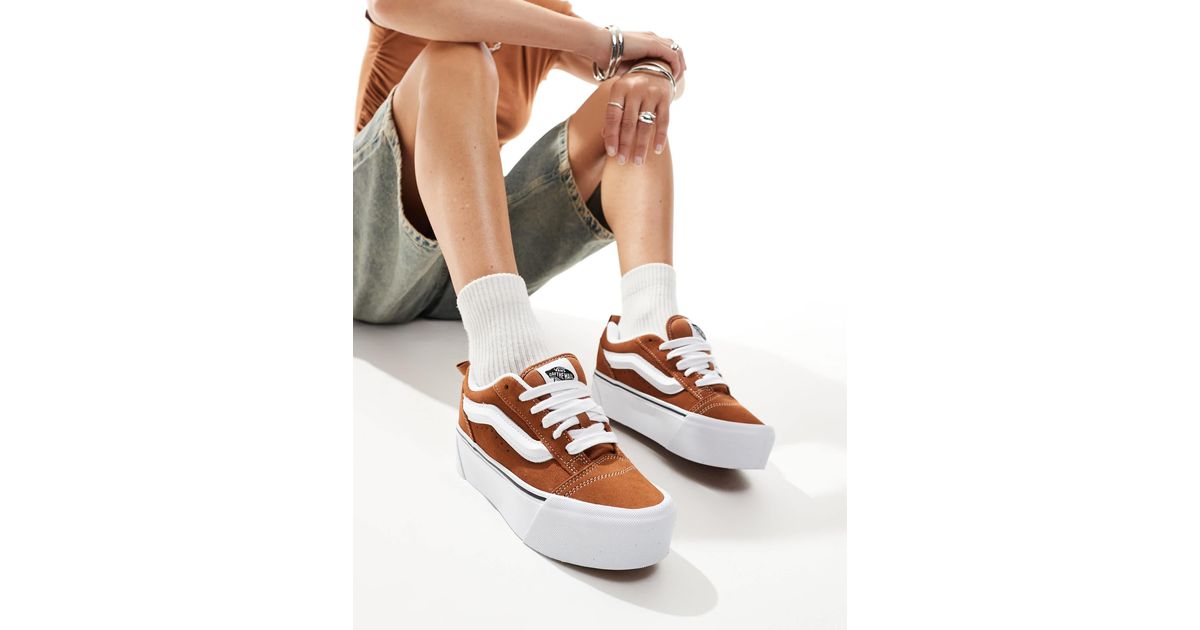Vans Knu Stack Chunky Platform Trainers in White | Lyst UK