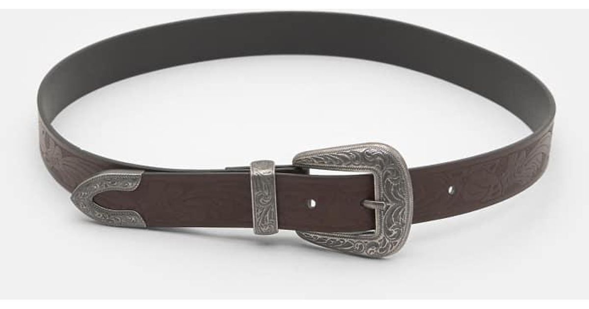 Pull&Bear Cowboy Leather Effect Belt in Brown for Men | Lyst UK