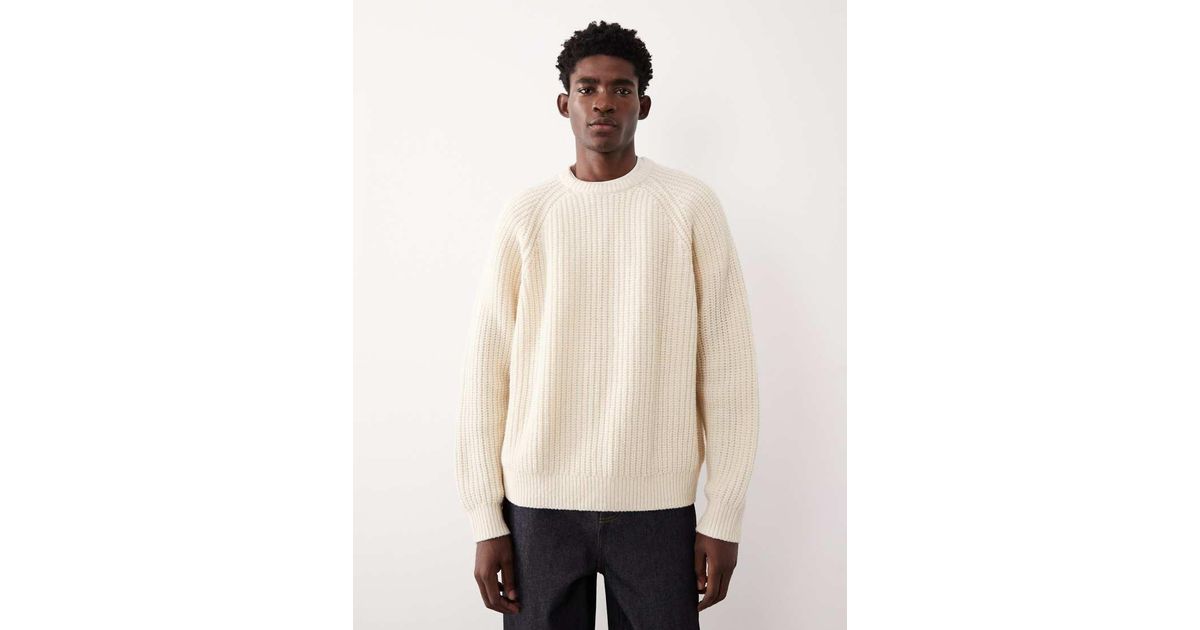 ASOS COLLECTIVE Oversized Knitted Wool Jumper in Natural for Men | Lyst UK