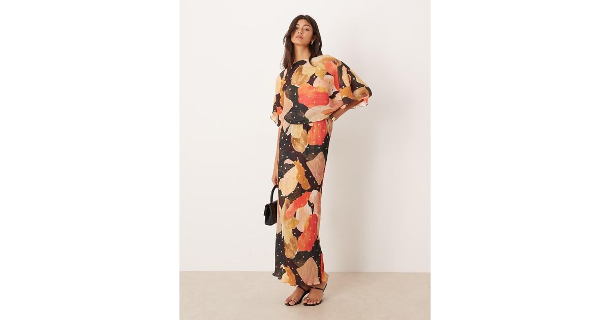 Never Fully Dressed Tilly Plisse Off Shoulder Foil Maxi Dress in ...