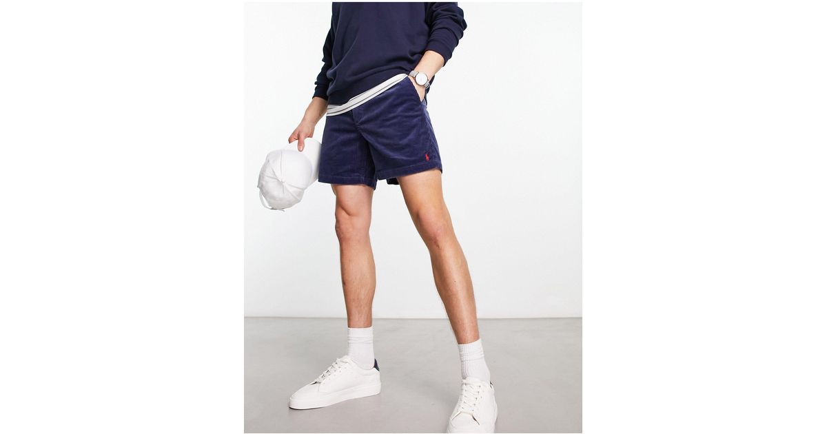Polo Ralph Lauren Prepsters Icon Logo Cord Shorts in Blue for Men | Lyst