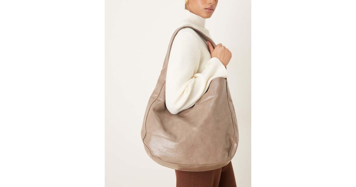 ASOS Scoop Tote Bag in Brown | Lyst UK