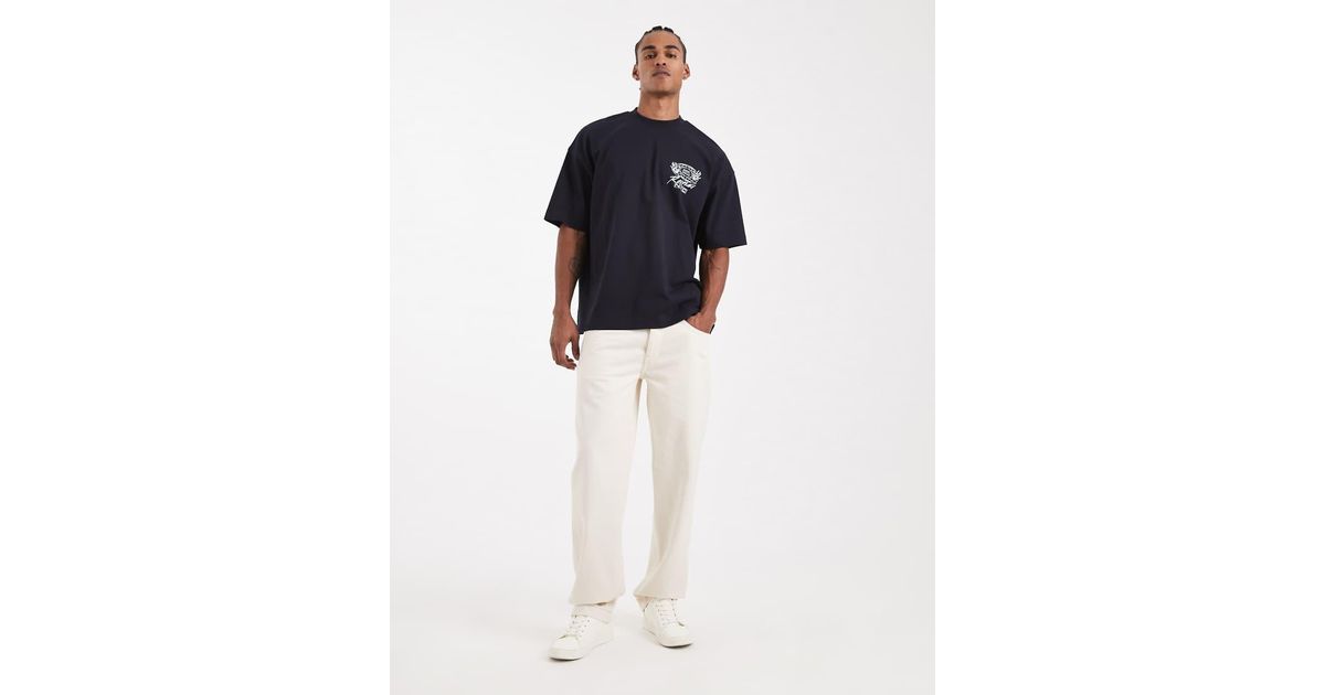 ASOS Circular Design Collection Heavyweight Straight Jeans in Blue for ...
