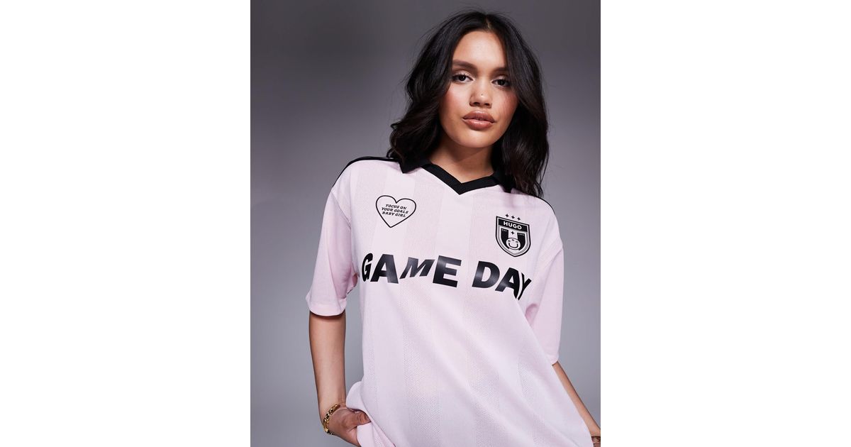 HUGO Football Shirt in Gray | Lyst