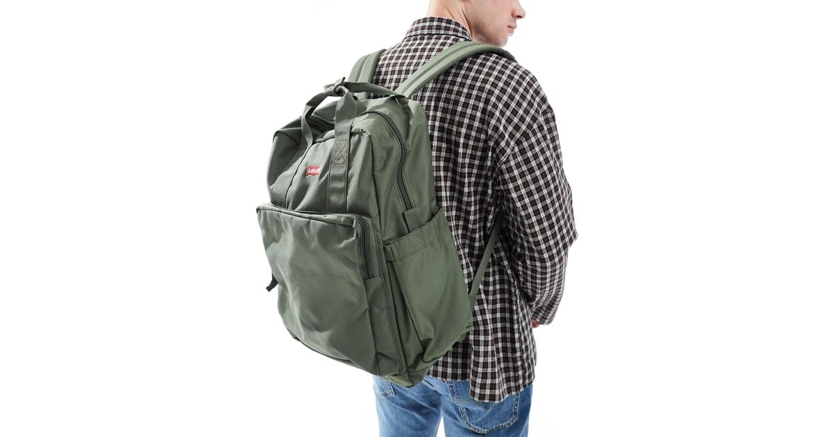 Levi's L Pack Batwing Logo Large Backpack in Green for Men | Lyst